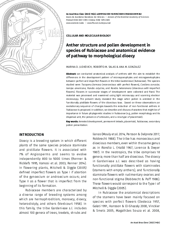 (PDF) Anther structure and pollen development in species of Rubiaceae ...