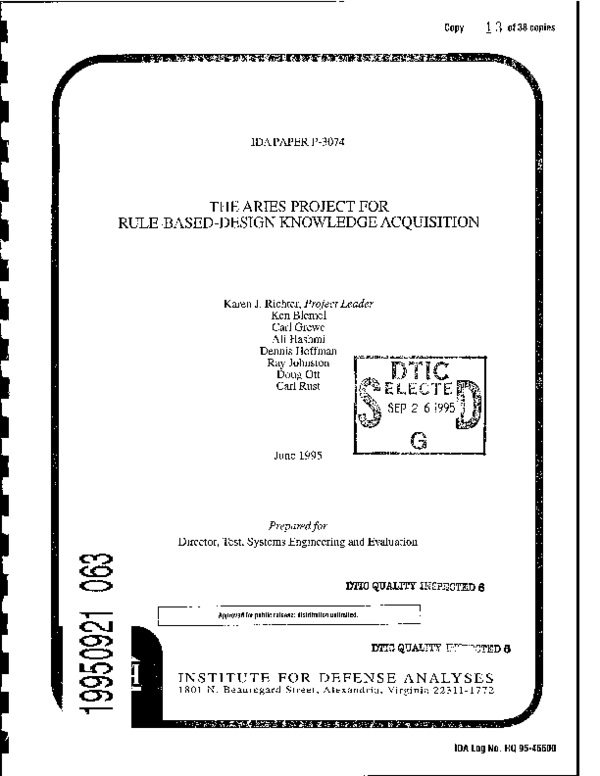 (PDF) The Aries Project for Rule-Based-Design Knowledge Acquisition