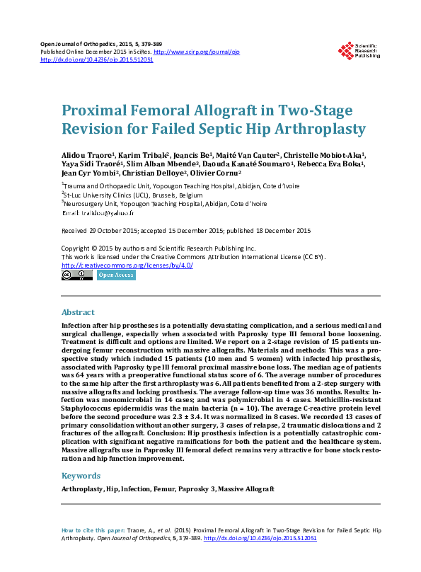 (PDF) Proximal Femoral Allograft in Two-Stage Revision for Failed ...