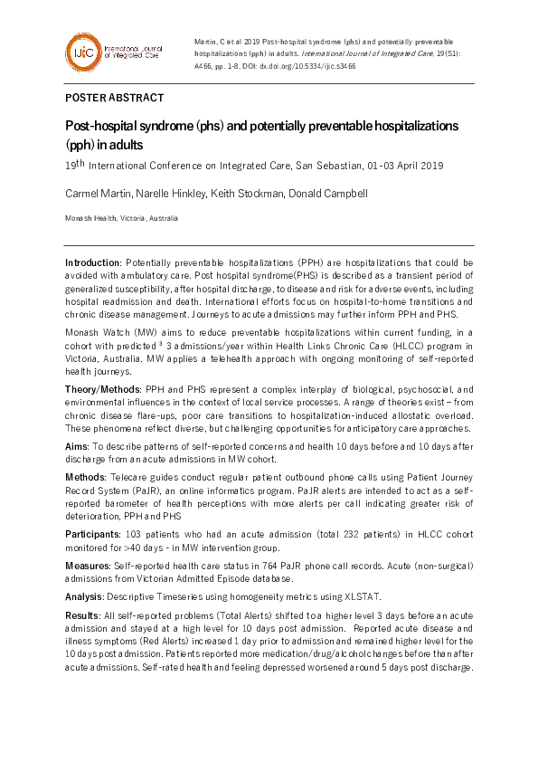 (PDF) Post-hospital syndrome (phs) and potentially preventable ...