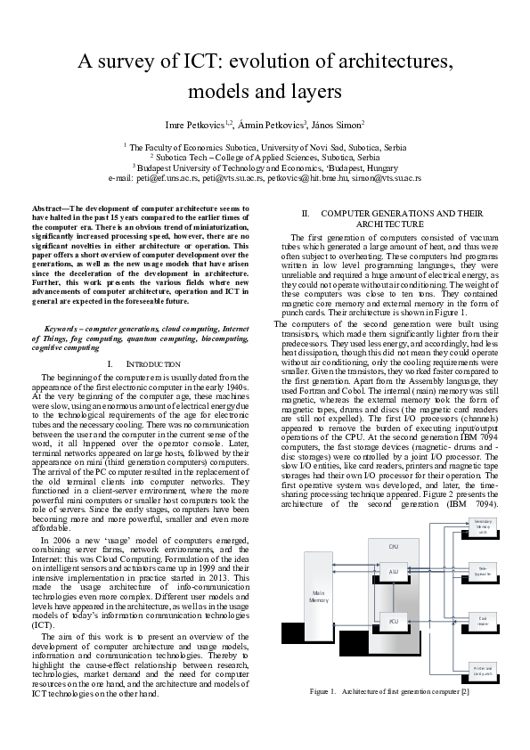 (PDF) A survey of ICT: Evolution of architectures, models and layers