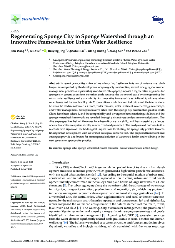 (PDF) Regenerating Sponge City to Sponge Watershed through an ...