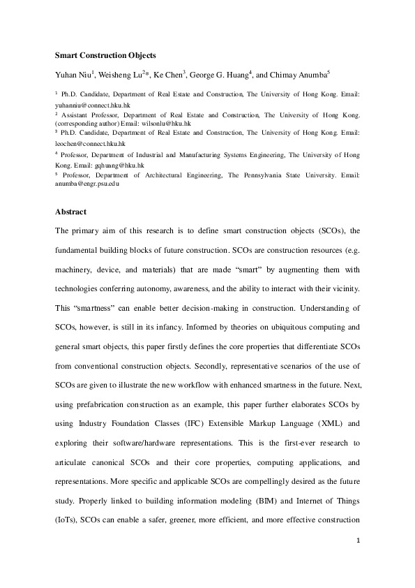 (PDF) Smart Construction Objects