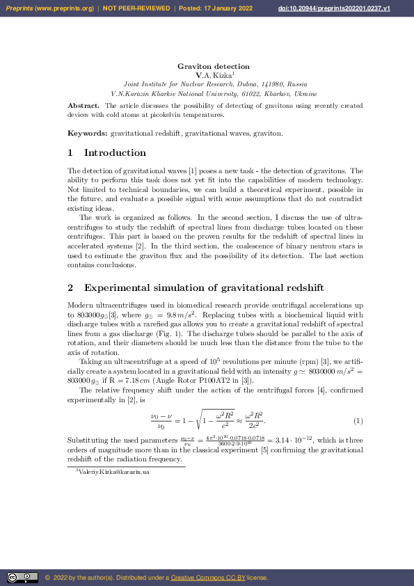 (PDF) Graviton Detection