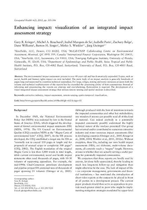 Enhancing impact: visualization of an integrated impact assessment strategy