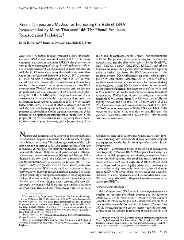 (PDF) Room temperature method for increasing the rate of DNA ...