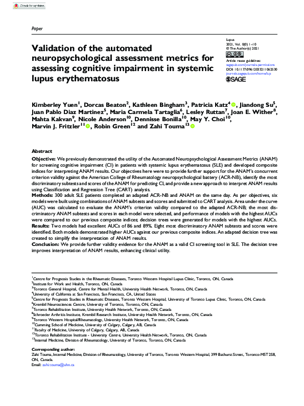 (PDF) Validation of the automated neuropsychological assessment metrics ...