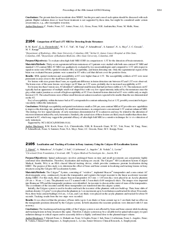 (PDF) Localization and Tracking of Lesions in Bony Anatomy Using the ...