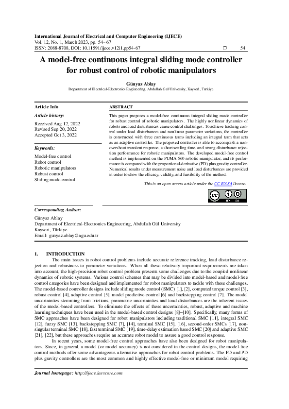 (PDF) A model-free continuous integral sliding mode controller for ...