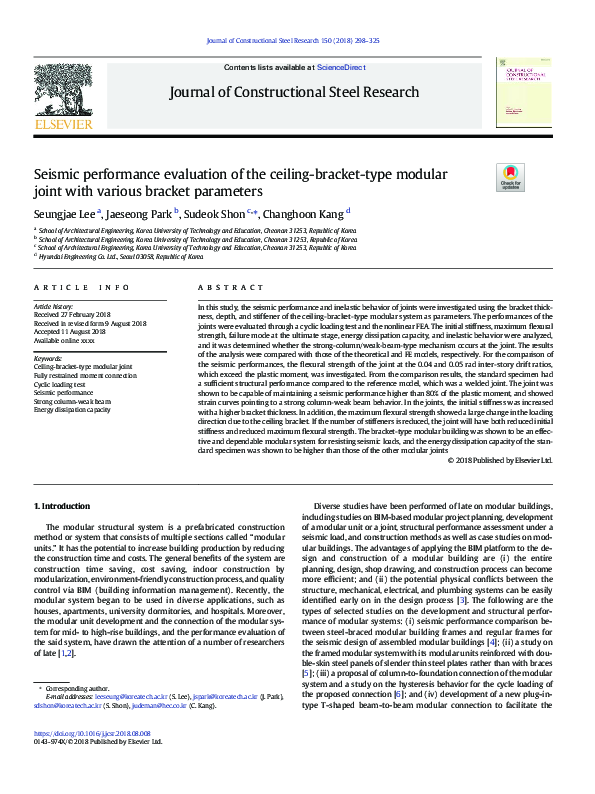 (PDF) Seismic performance evaluation of the ceiling-bracket-type ...