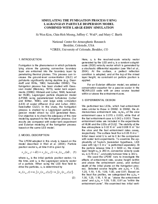 (PDF) Simulating the Fumigation Process Using Lagrangian Particle Dispersion Model Combined with ...