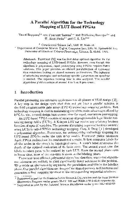 (PDF) A parallel algorithm for the technology mapping of LUT-based FPGAs