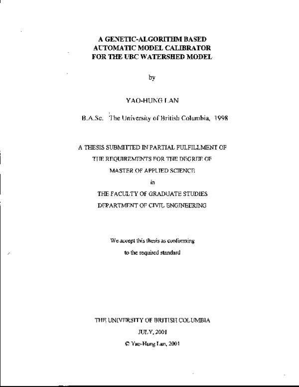 Pdf Ga Based Automatic Calibrator For Ubc Model 