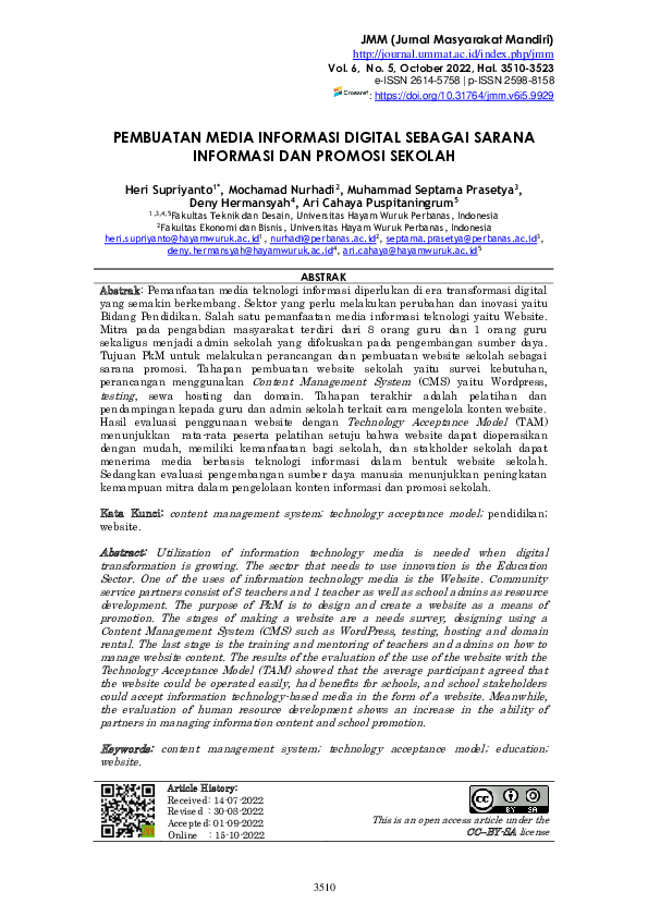 (PDF) Pembuatan Media Informasi Digital Sebagai Sarana Informasi Dan ...