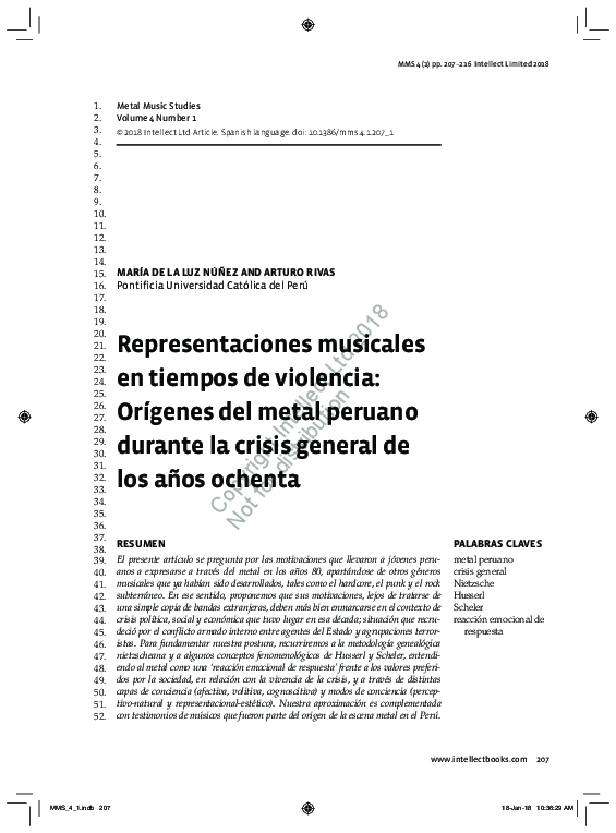 (PDF) Musical Representation in Times of Violence: The Origins of Peruvian Metal Music during ...