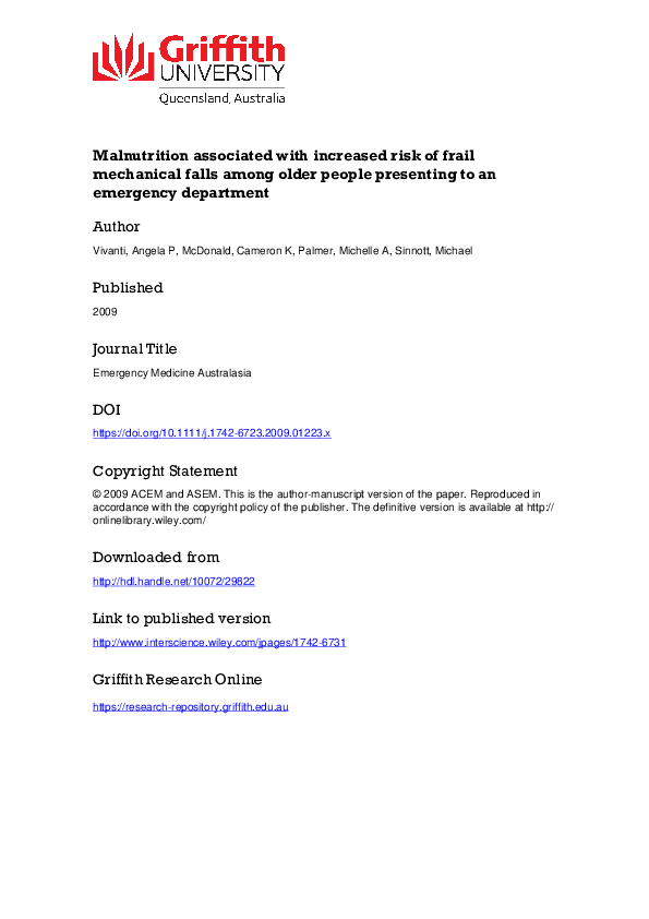(PDF) Malnutrition associated with increased risk of frail mechanical ...