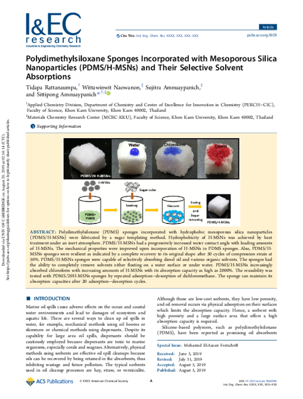 (PDF) Polydimethylsiloxane Sponges Incorporated with Mesoporous Silica ...