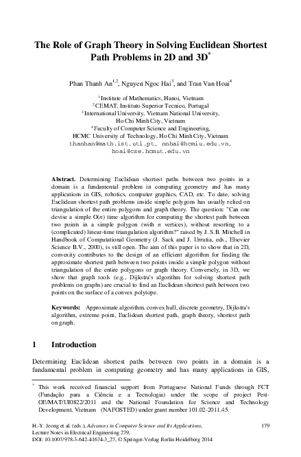 (PDF) The Role of Graph Theory in Solving Euclidean Shortest Path ...