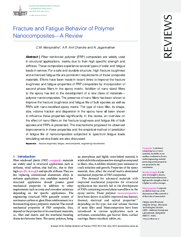 (PDF) Fracture and Fatigue Behavior of Polymer Nanocomposites—A Review