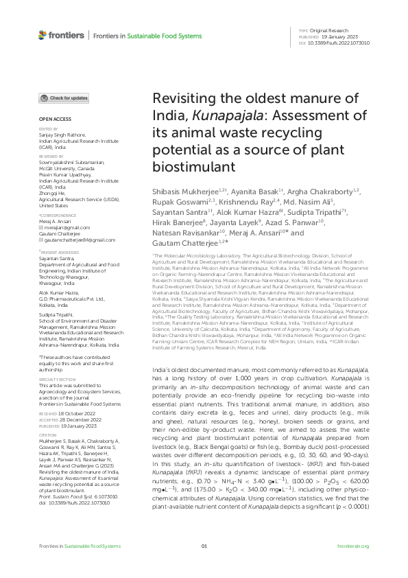 (PDF) Revisiting the oldest manure of India, Kunapajala: Assessment of ...