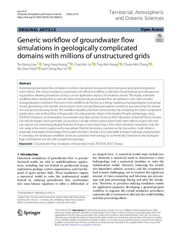 Pdf Generic Workflow Of Groundwater Flow Simulations In Geologically Complicated Domains With