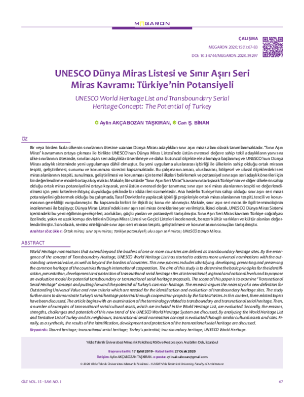 (PDF) UNESCO World Heritage List and Transboundary Serial Heritage ...