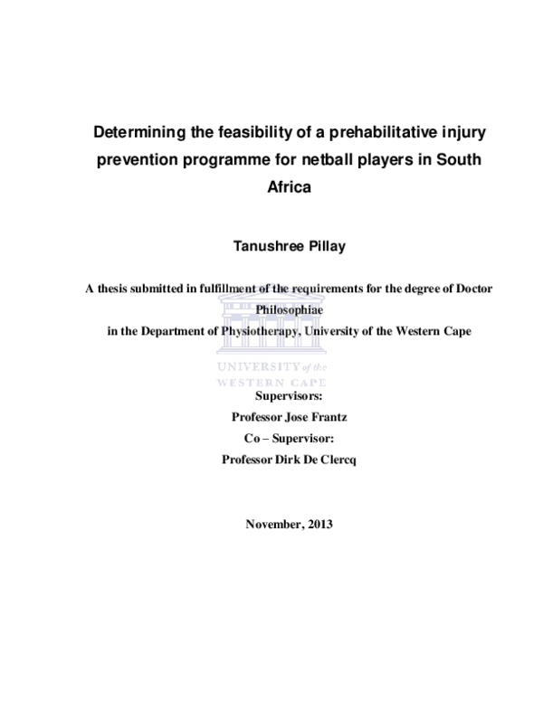 (PDF) Determining the feasibility of a prehabilitative injury ...