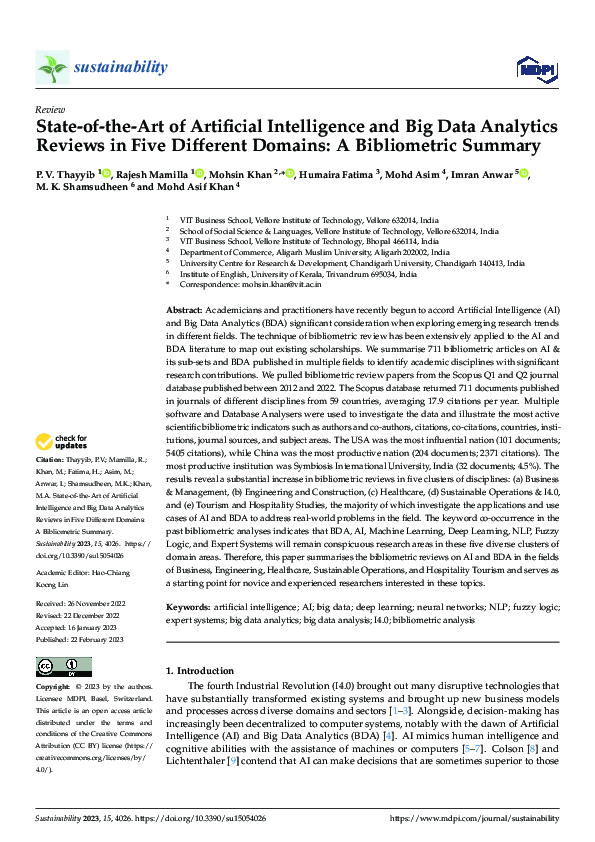 (PDF) State-of-the-Art of Artificial Intelligence and Big Data Analytics Reviews in Five ...