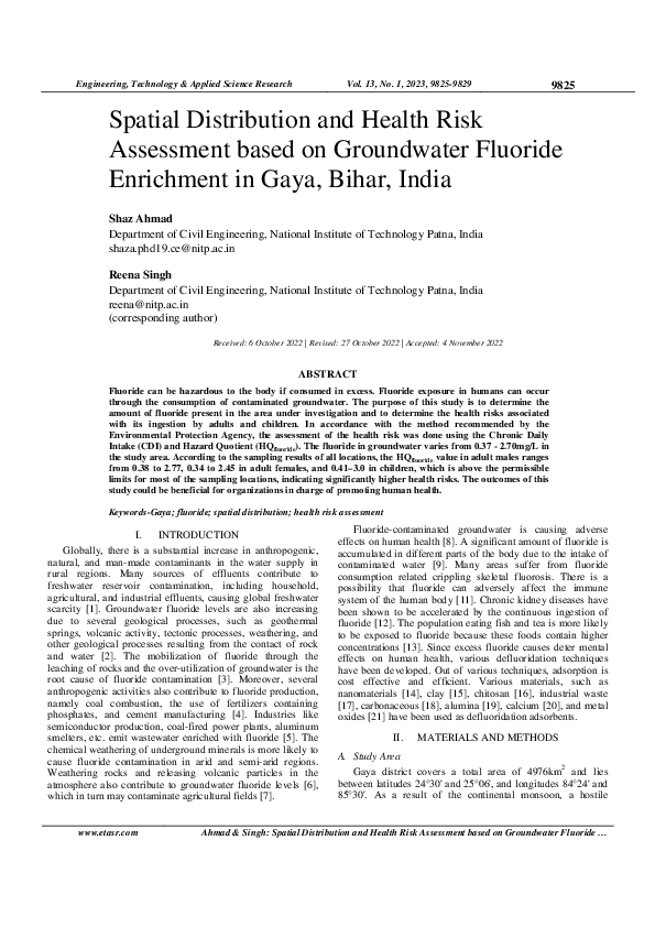 (PDF) Spatial Distribution and Health Risk Assessment based on ... (PDF) Spatial Distribution and Health Risk Assessment based on ...