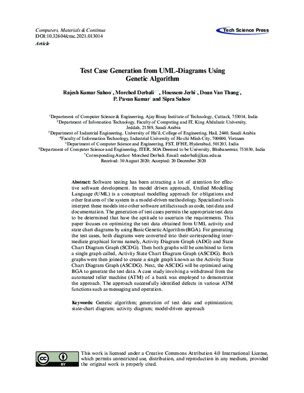 Pdf Test Case Generation From Uml Diagrams Using Genetic Algorithm Sipra Sahoo