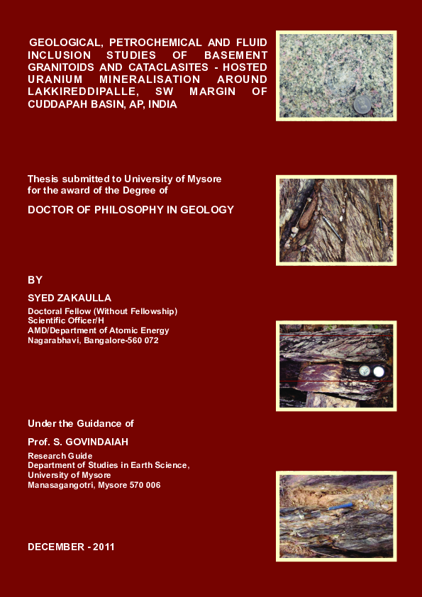 (PDF) Geological petrochemical and fluid inclusion studies of basement ...