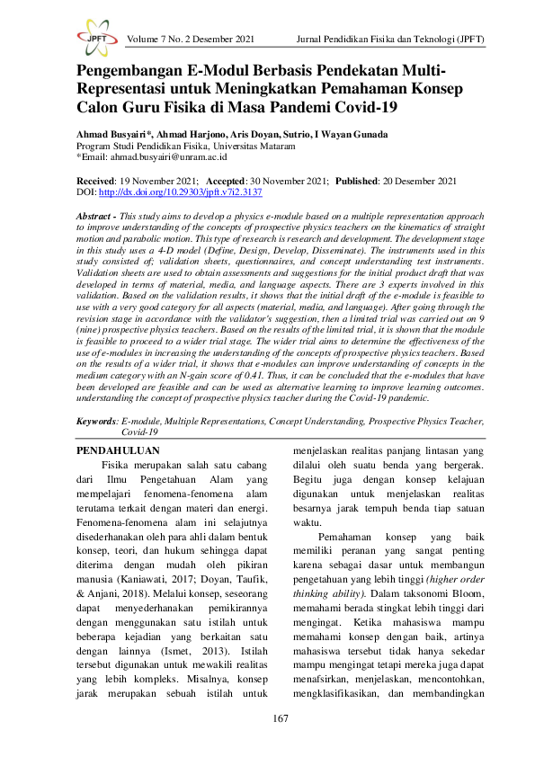 (PDF) Pengembangan E-Modul Berbasis Pendektan Multipel Representasi untuk Meningkatkan Pemahaman ...