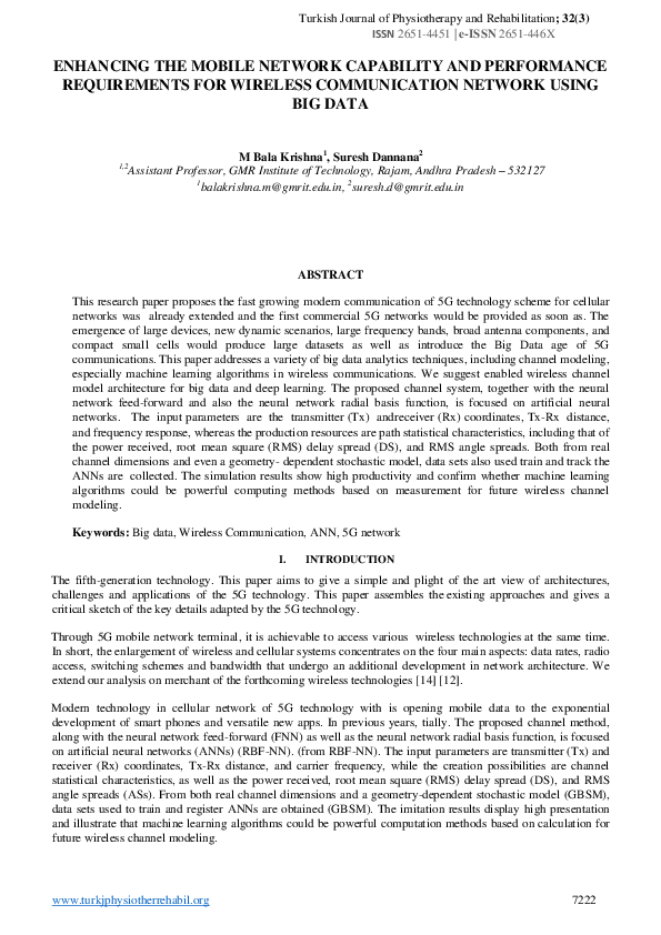 (PDF) Enhancing the Mobile Network Capability and Performance Requirements for Wireless ...