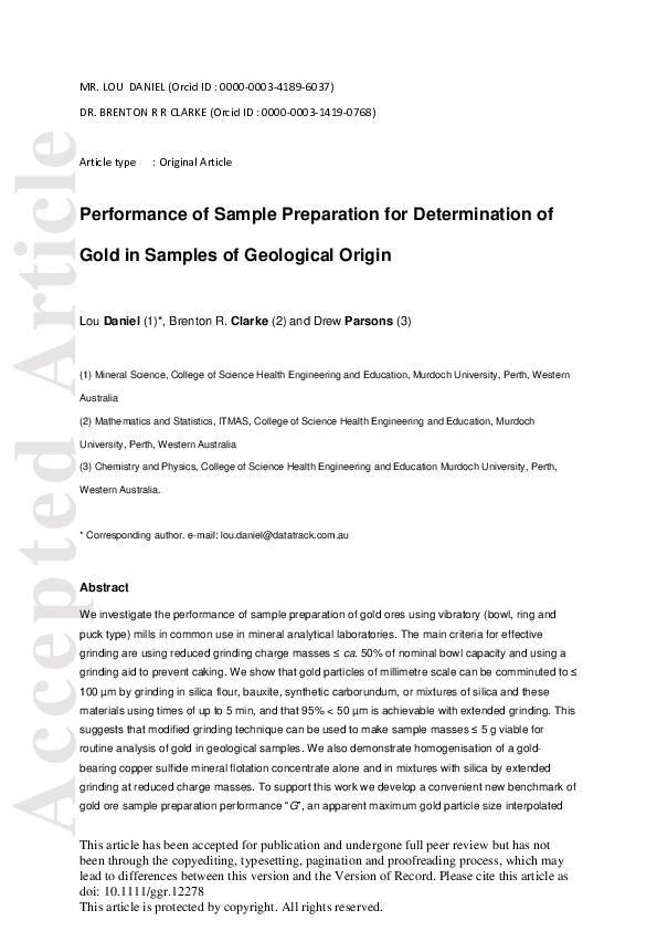 (PDF) Performance of Sample Preparation for Determination of Gold in ...