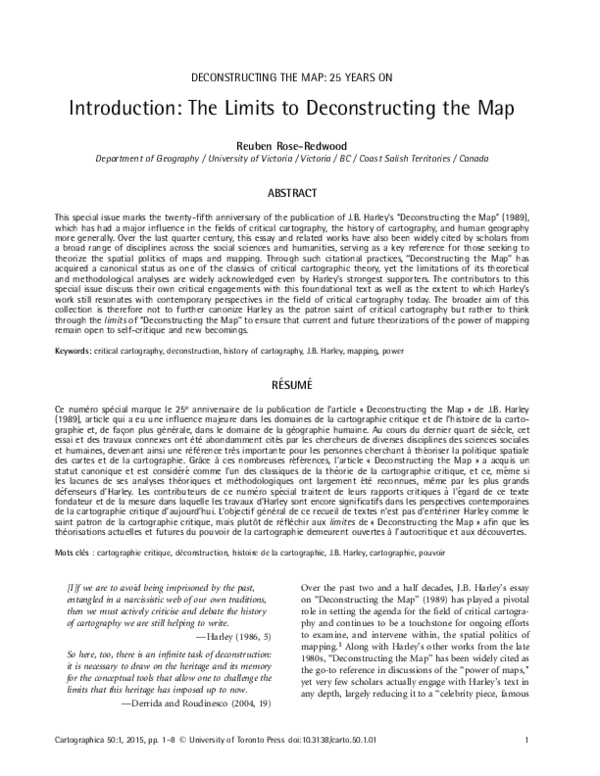 (PDF) Introduction: The Limits to Deconstructing the Map