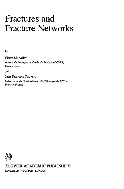 (PDF) Fractures and Fracture Networks