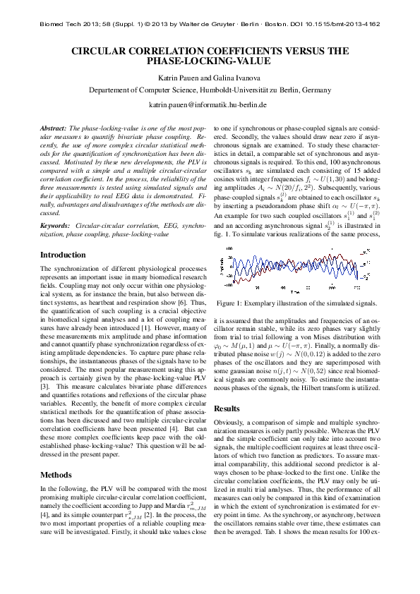 (PDF) Circular Correlation Coefficients versus the Phase-Locking-Value ...