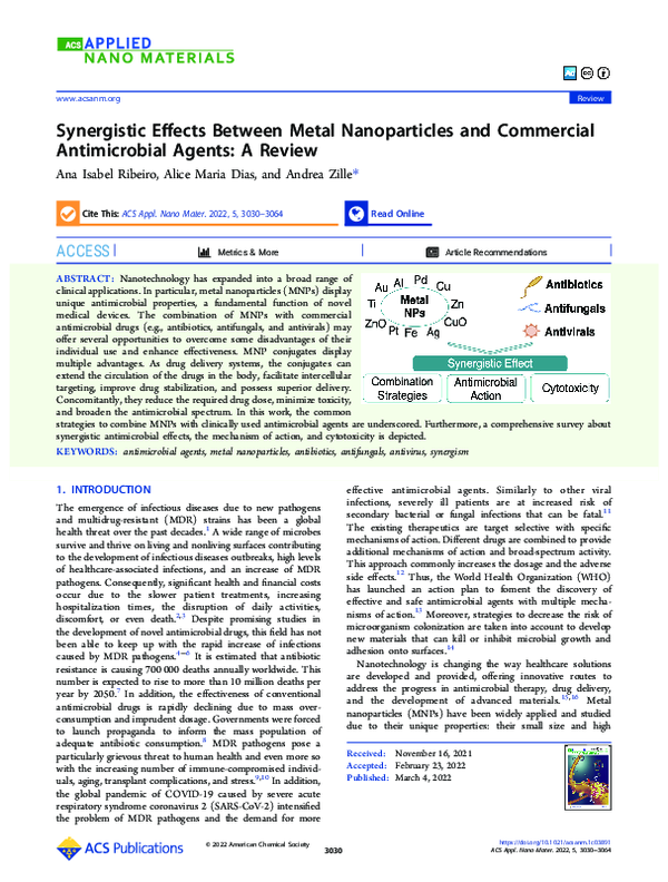 (PDF) Synergistic Effects Between Metal Nanoparticles and Commercial Antimicrobial Agents: A Review