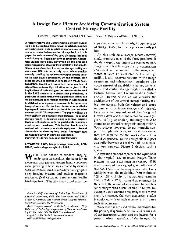 (PDF) A design for a Picture Archiving Communication System central ...