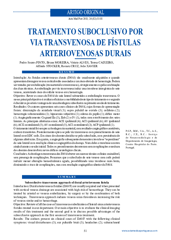(PDF) [Subocclusive transvenous approach of dural arteriovenous fistula]