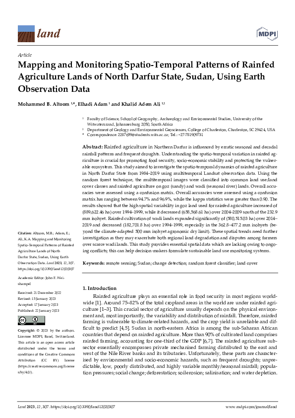 (PDF) Mapping and Monitoring Spatio-Temporal Patterns of Rainfed Agriculture Lands of North ...
