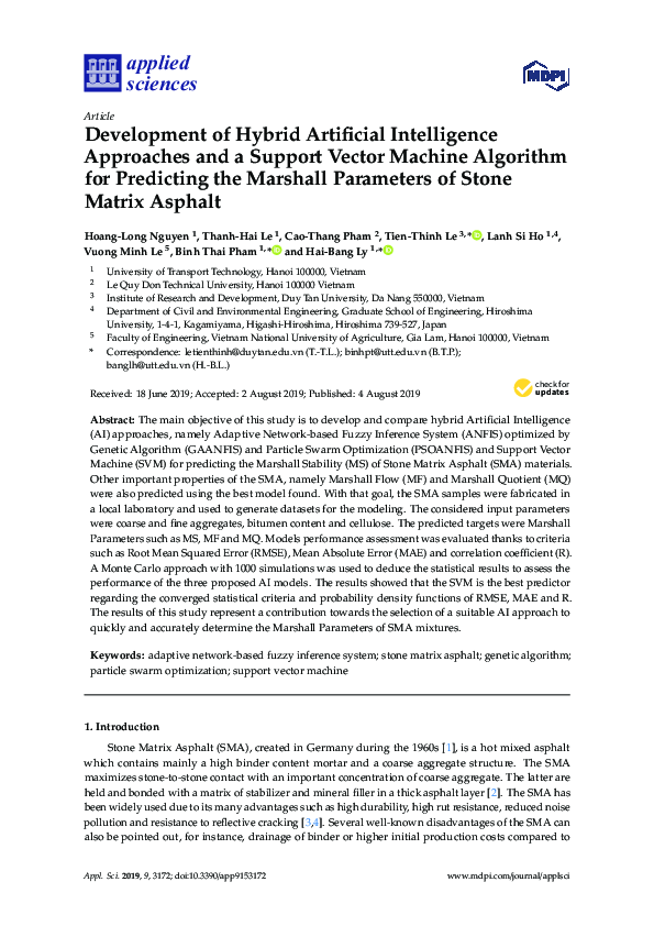 (PDF) Development of Hybrid Artificial Intelligence Approaches and a Support Vector Machine ...
