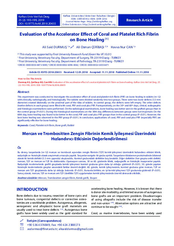 Pdf Evaluation Of The Accelerator Effect Of Coral And Platelet Rich