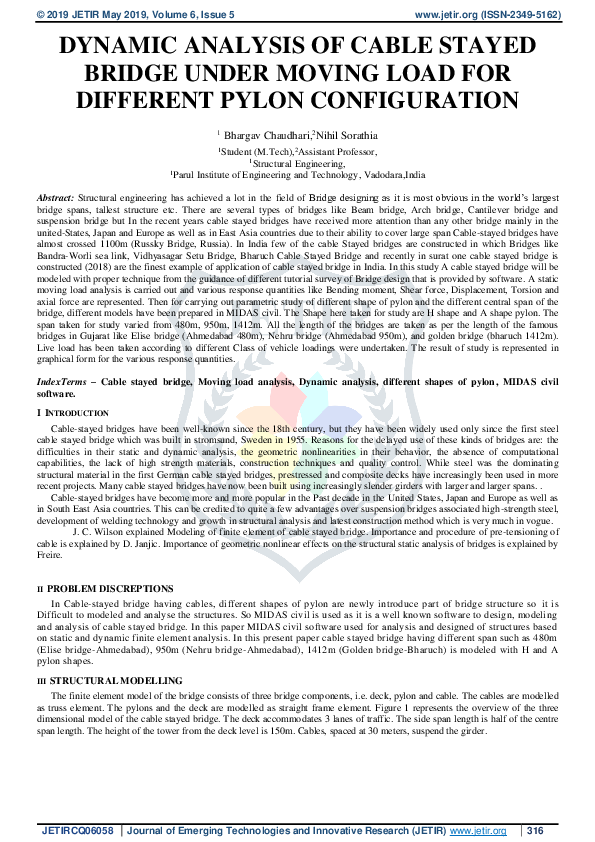 (PDF) Dynamic Analysis of Cable Stayed Bridge Under Moving Load for Different Pylon Configuration