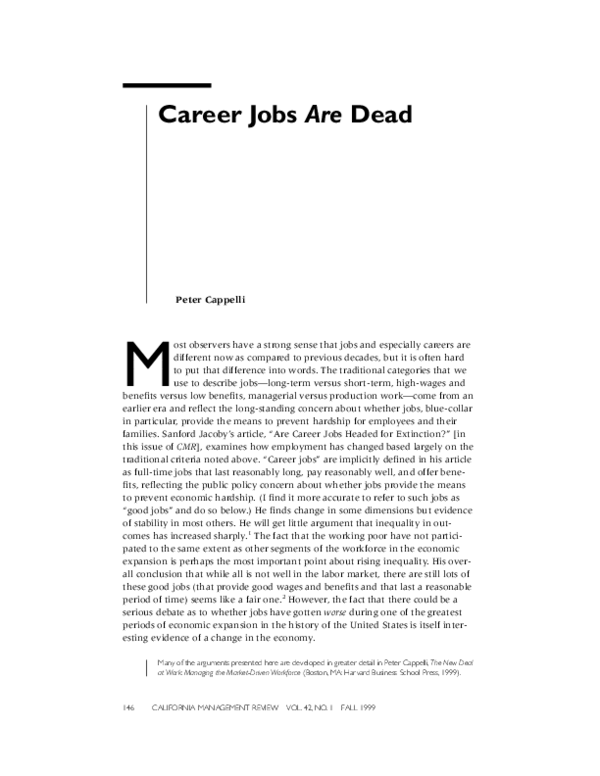 (PDF) Career Jobs are Dead