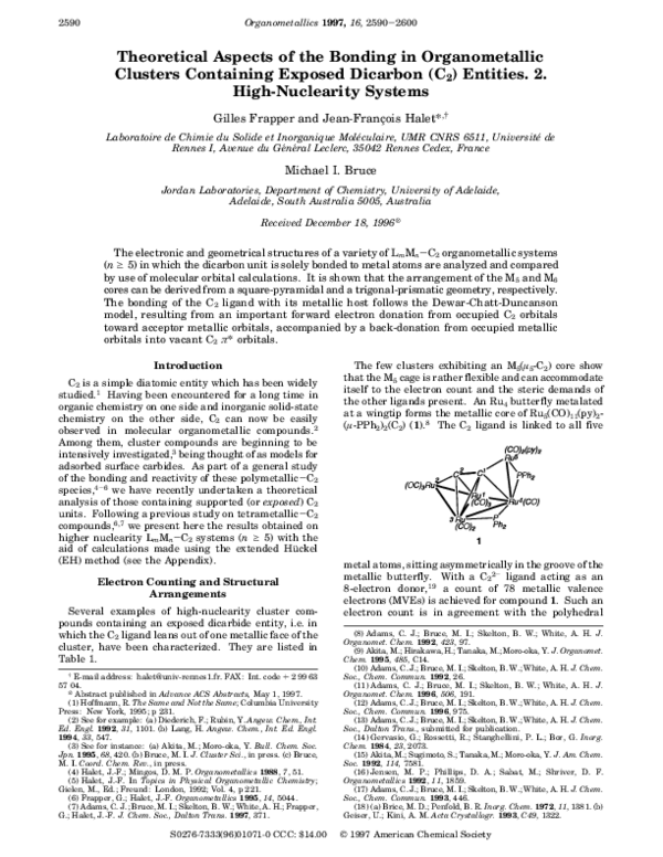 (PDF) Theoretical Aspects of the Bonding in Organometallic Clusters ...