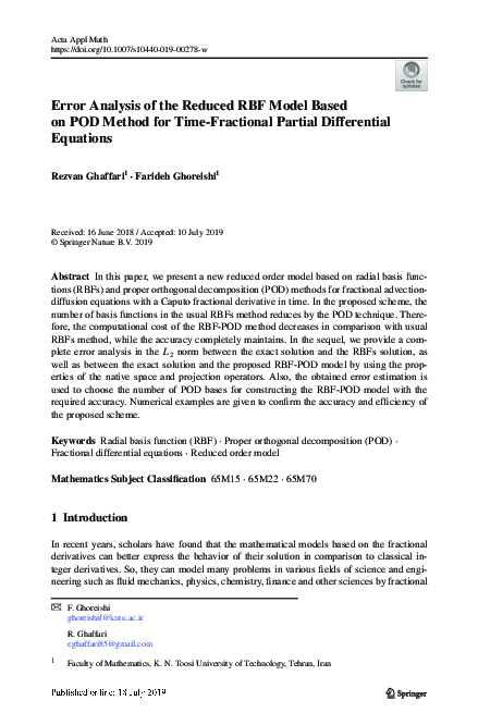 (PDF) Error Analysis of the Reduced RBF Model Based on POD Method for Time-Fractional Partial ...