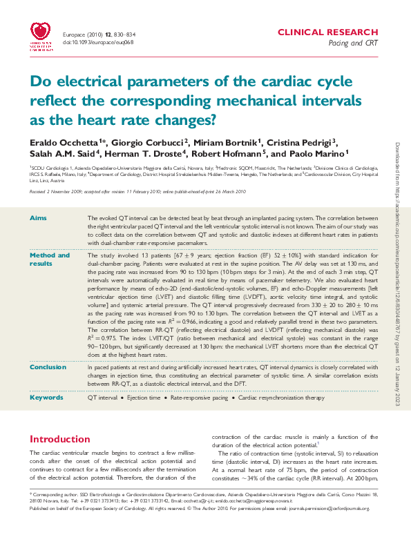 (PDF) Do electrical parameters of the cardiac cycle reflect the ...