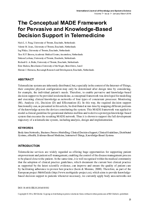 (PDF) The Conceptual MADE Framework for Pervasive and Knowledge-Based Decision Support in ...