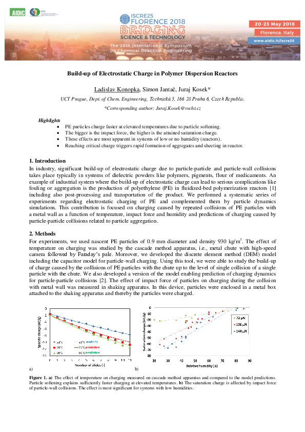 (PDF) Build-up of Electrostatic Charge in Polymer Dispersion Reactors